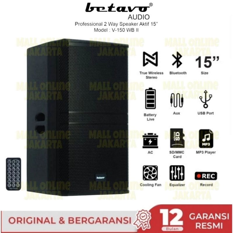 Jual Speaker Aktif Betavo 15 inch V150 Wb II Aktive V 150 Wb Original ...