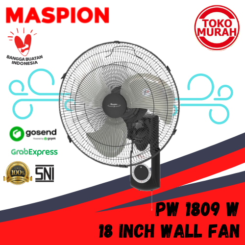 Jual Kipas Angin Dinding Besi MASPION PW 1809 W Wall Fan 18 Inch/45 CM ...