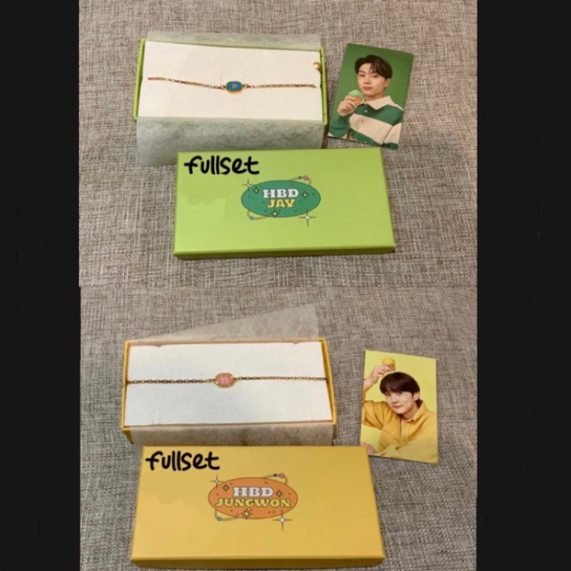 Jual ENHYPEN Jay Jungwon Birthday Gold Wish Bracelet Fullset Photocard ...