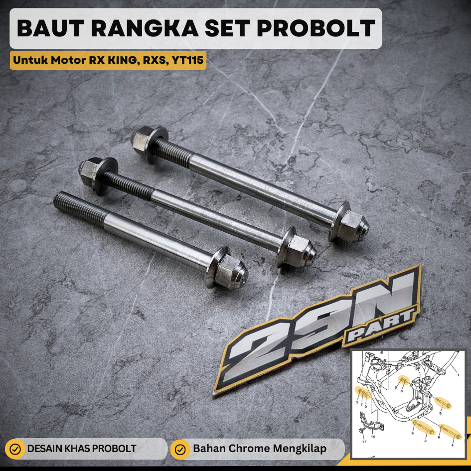 Jual BAUT PROBOLT ENGINE MOUNTING RANGKA RX KING YT115 RXS SET NEW ...