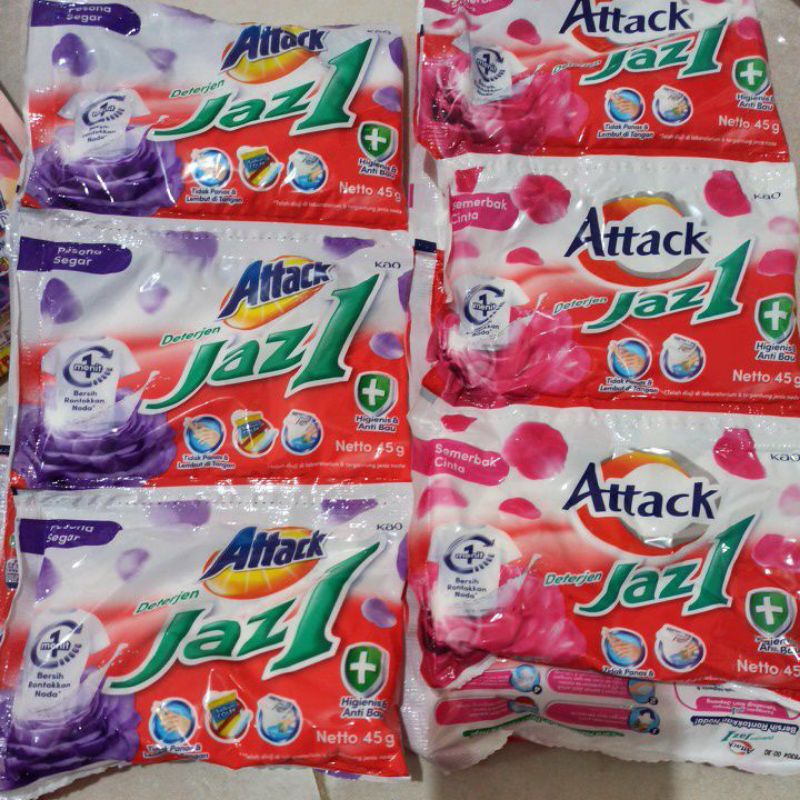 Jual Attack Jaz1 Detergen Bubuk Renceng isi 6 x 40gr | Shopee Indonesia