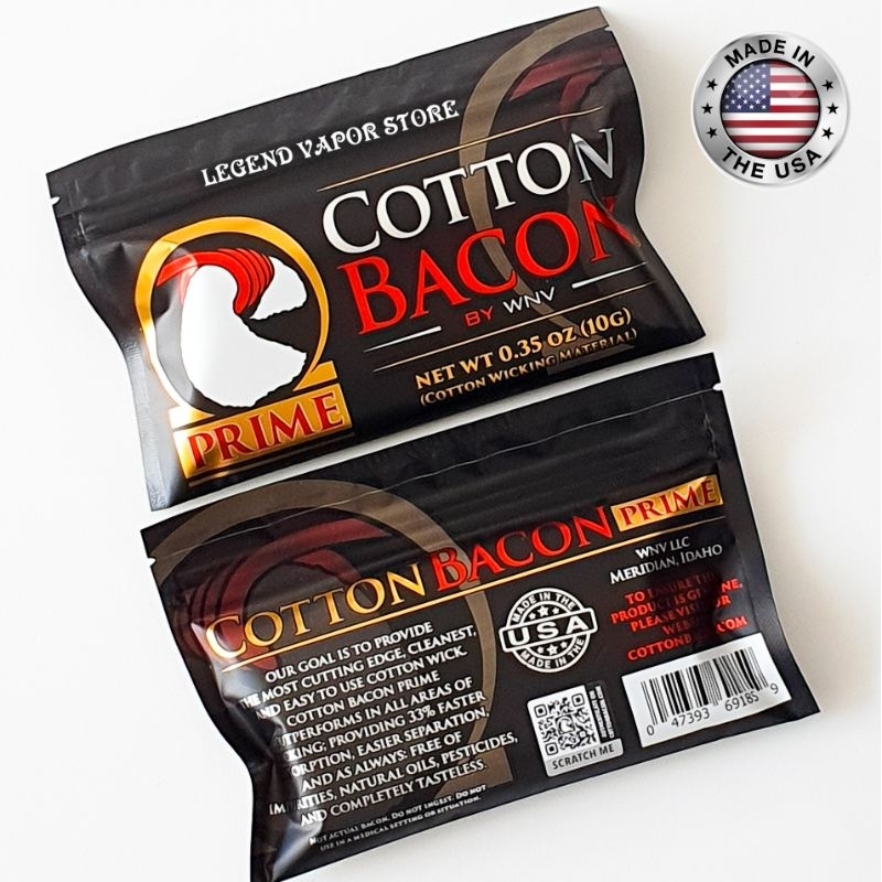 Jual KAPAS VAPE COTTON BACON PRIME AUTHENTIC MADE IN USA | Shopee Indonesia