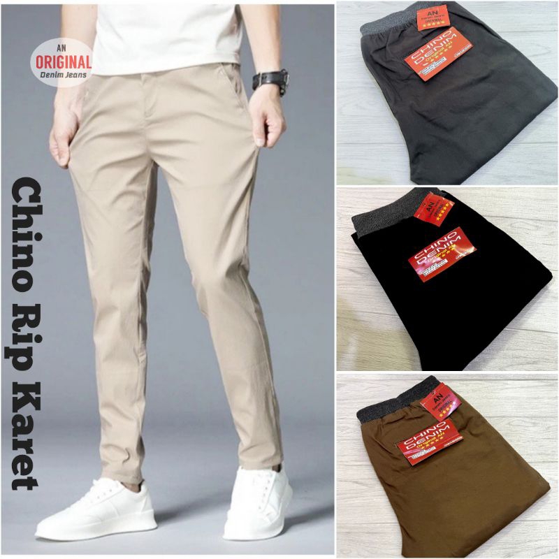 Jual Celana Chino Pria Panjang Slimfit Chinos cowo cino cowok Premium pensil / Celana pria ...