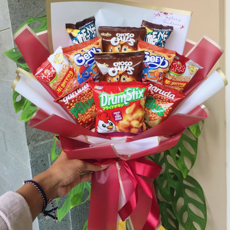 Jual BUKET SNACK ISI RANDOM SUPER MURAH BUCKET BOUQET HADIAH SEMPRO ...