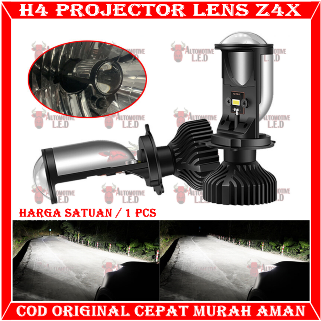 Jual ORIGINAL LAMPU LED Z4X H4 PROJECTOR LENS PRJIE H4 LED MOTOR MOBIL ...