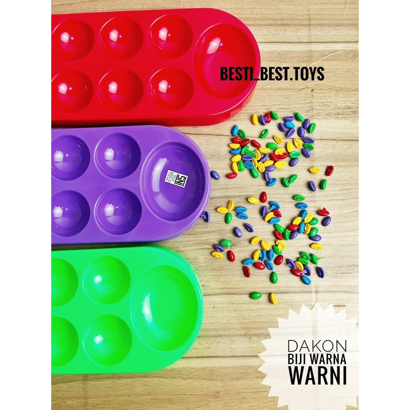 Jual Mainan dakon besar kecil congklak biji warna warni original ...