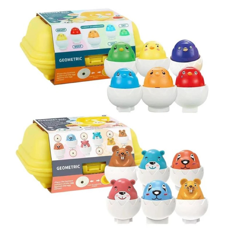 Jual mainan telur hide squeak eggs matching egg puzzle toys shape ...