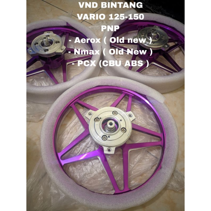 Jual Velg Aerox Vnd Vspeed Bintang Pnp Aerox Lexi Nmax Pcx V160 Adv Shopee Indonesia