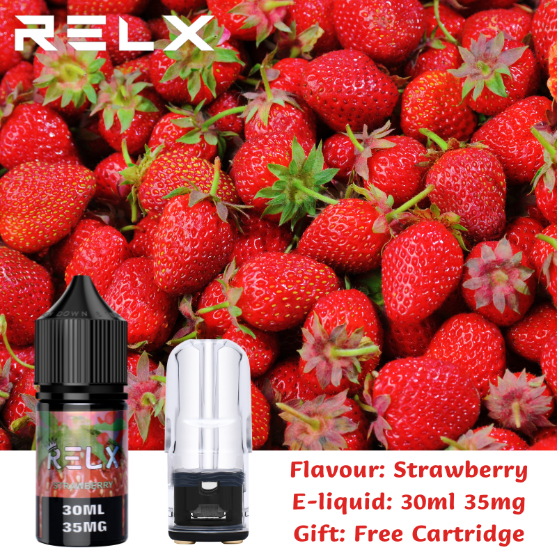 Jual [Relx Liquid] Liquid Saltnic Strawberry 30ML 35MG Liquids Pods ...