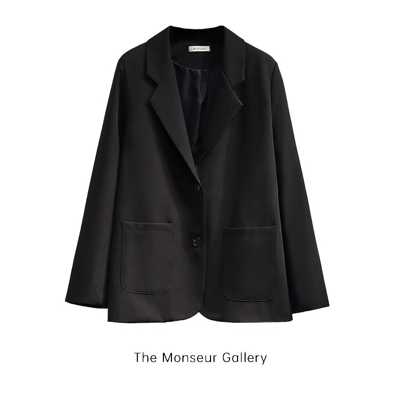 Jual The Monseur Gallery Blazer Hitam Lengan Panjang Wanita Korean ...