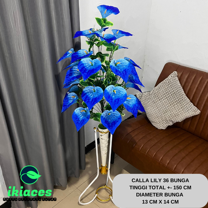 Jual BUNGA CALLA LILY PLASTIK BUNGA ARTIFICIAL VAS STANDING PREMIUM 120 ...