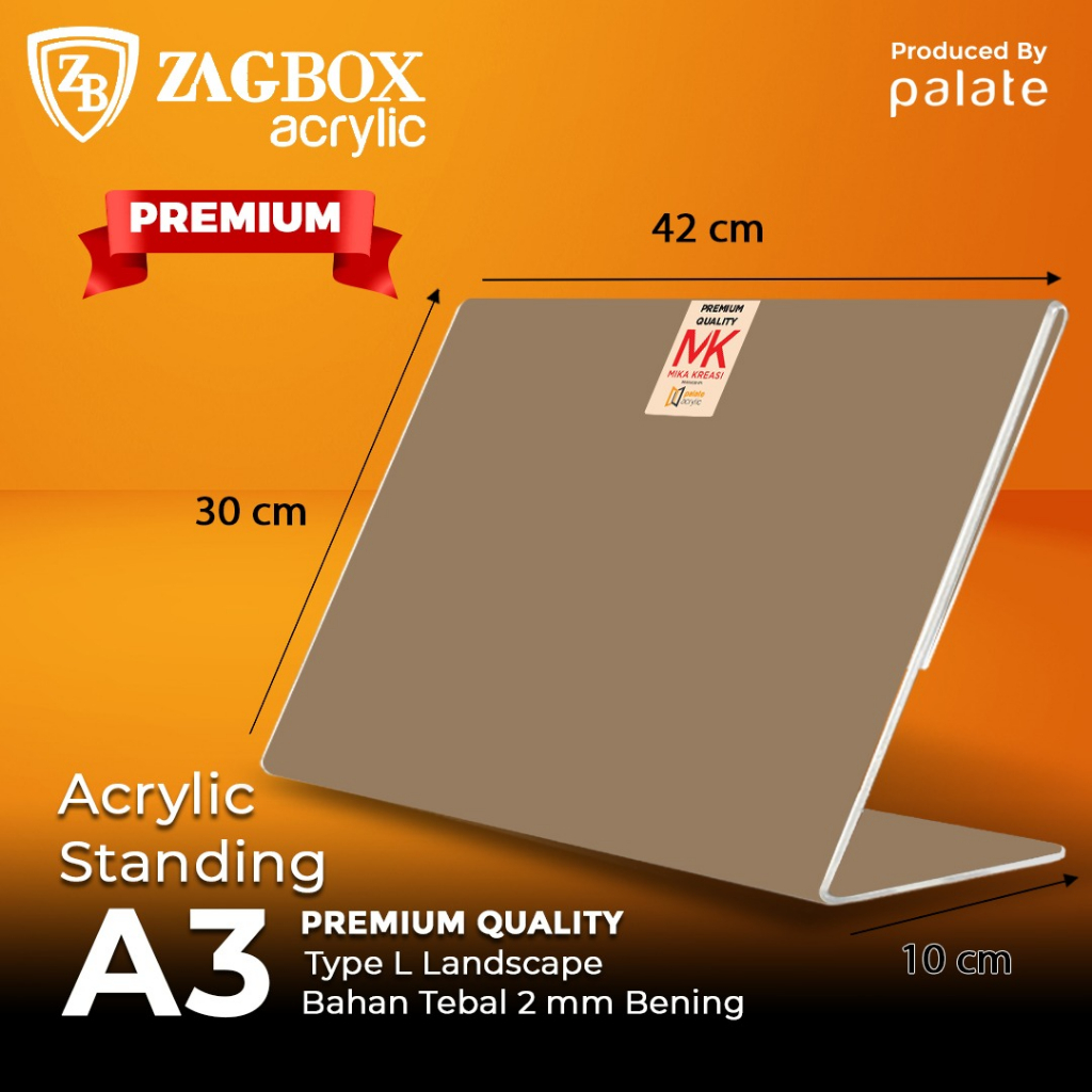 Jual Acrylic Tent Holder - Akrilik Tent Card A3 L Landscape Brosur ...