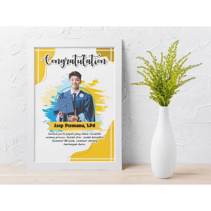 Jual Gift Kado Hadiah Wisuda Pigura Frame Bingkai Kaca Hitam Putih 10Rs ...