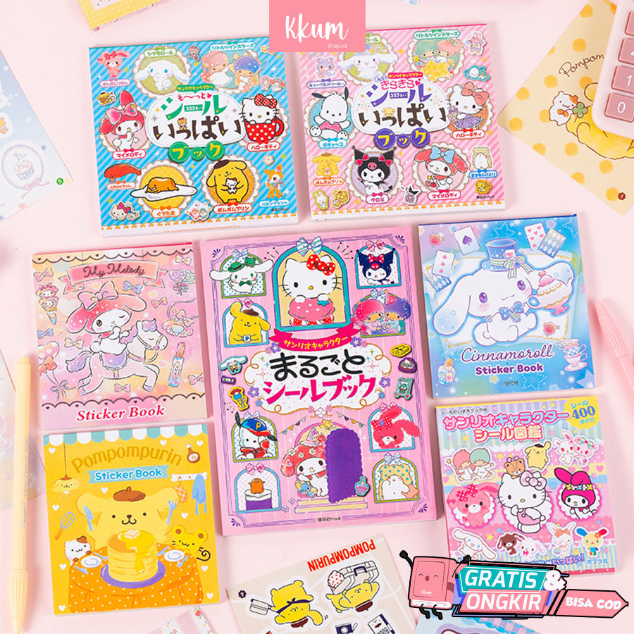 Jual 22 Lembar Sticker book small sanrio/ Buku stiker DIY journaling ...