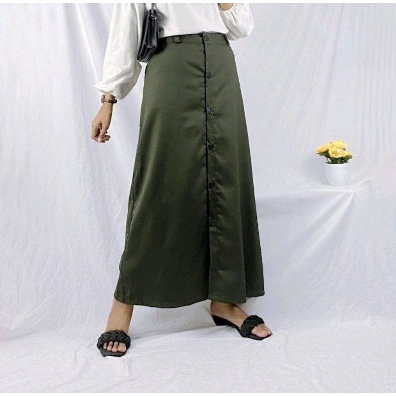 Jual Rok Panjang Terbaru Mode Kancing / Rok Span / Rok Remaja Kekinian | Shopee Indonesia