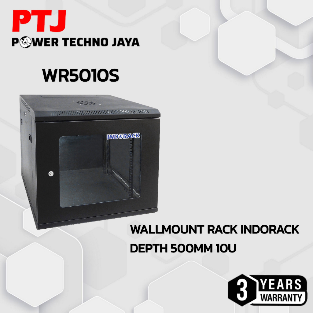 Jual WR5010S RAK SERVER INDORACK WR5010S WALLMOUNT RACK DEPTH 500MM 10U SINGLE GLASS DOOR ...