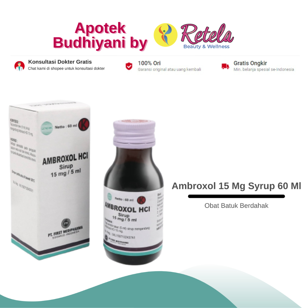 Jual Ambroxol 15 Mg Syrup 60 Ml / Obat Batuk Berdahak | Shopee Indonesia