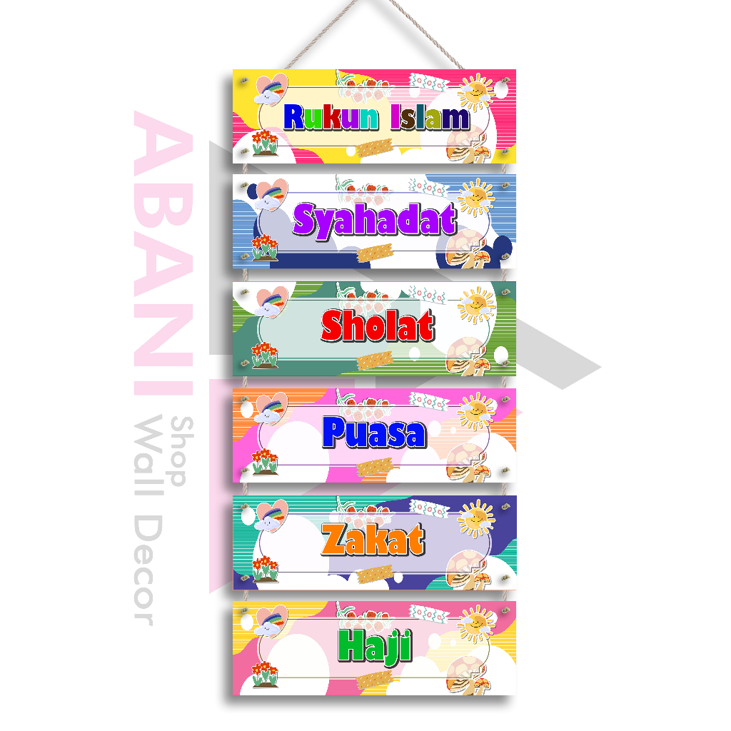 Jual Poster Edukasi Hiasan Dinding Kelas TK SD SMP Dekorasi Dinding Kelas Rukun Islam Rukun Iman ...