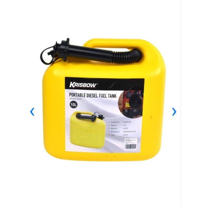 Jual Krisbow jerigen solar 10ltr/Jerry can/diesel tank plastik | Shopee ...