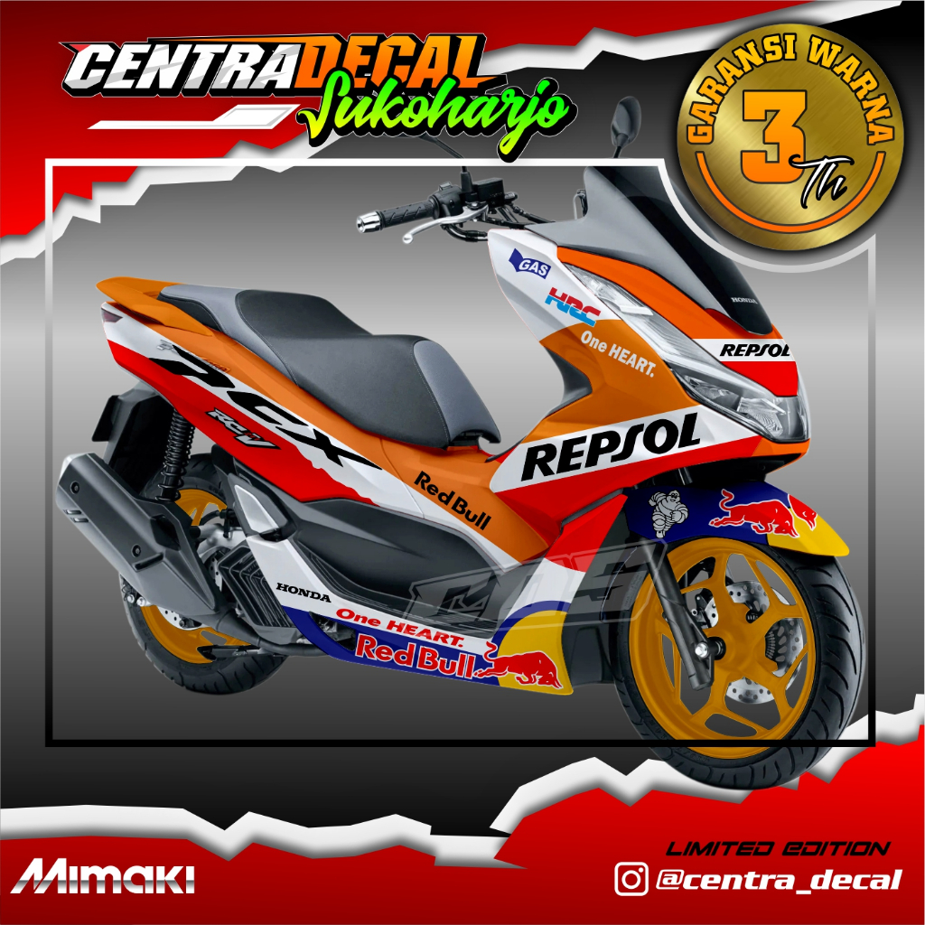Jual NEW PCX 160 REPSOL STICKER DECAL FULLBODY menutup semua bodi semua ...