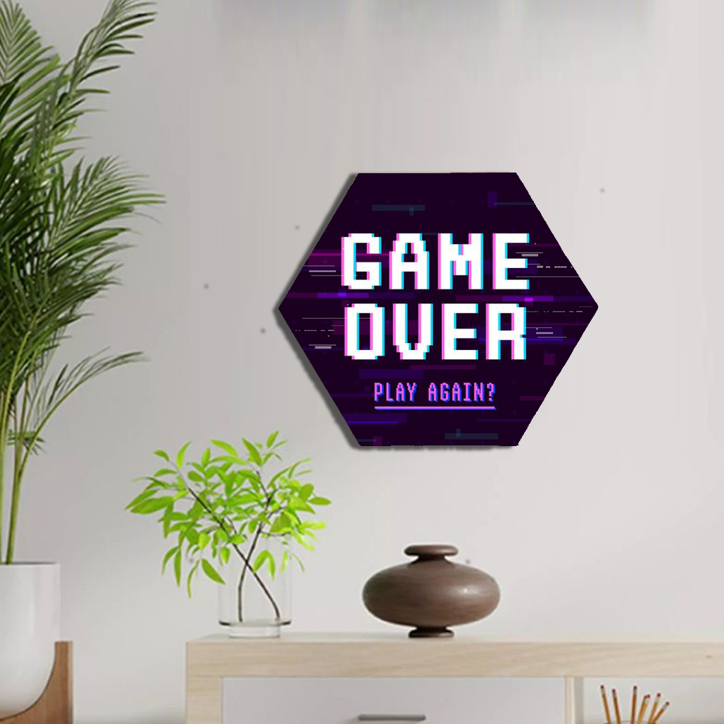 Jual HIASAN DINDING HEXAGONAL GAME OVER AESTHETIC / POSTER KAYU / WALL ...