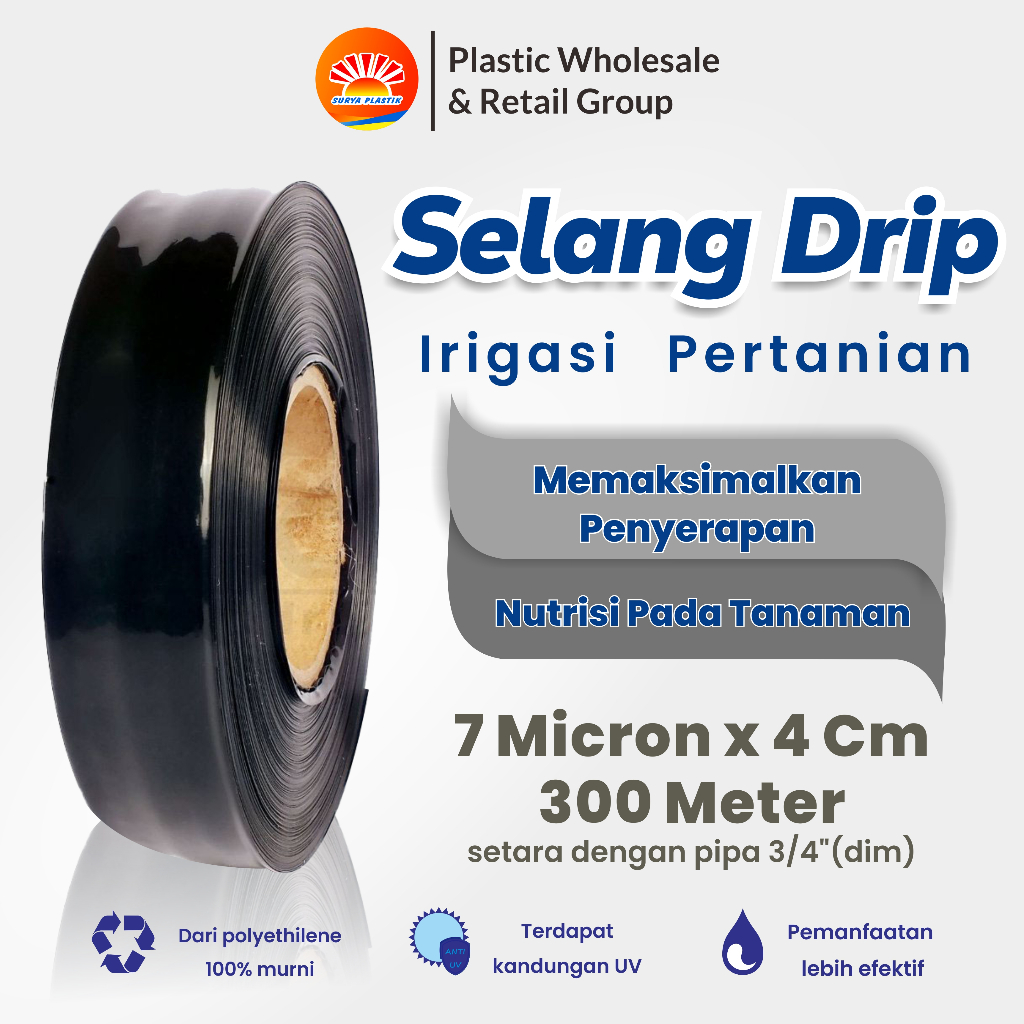 Jual Selang Drip 7 micron 4 cm 300 meter - Pipa 3/4 inch | Shopee Indonesia