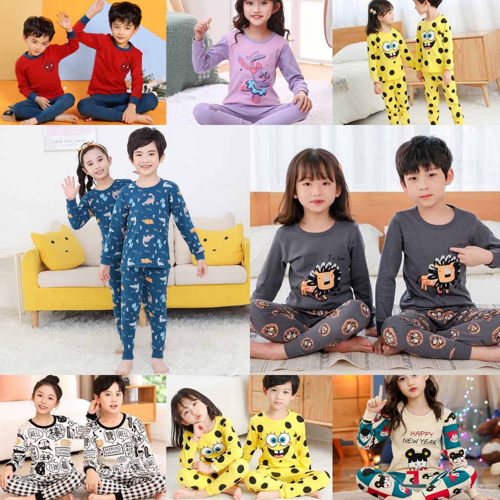 Jual Piyama Anak Import 1 -- 12 Tahun Bisa COD | Shopee Indonesia