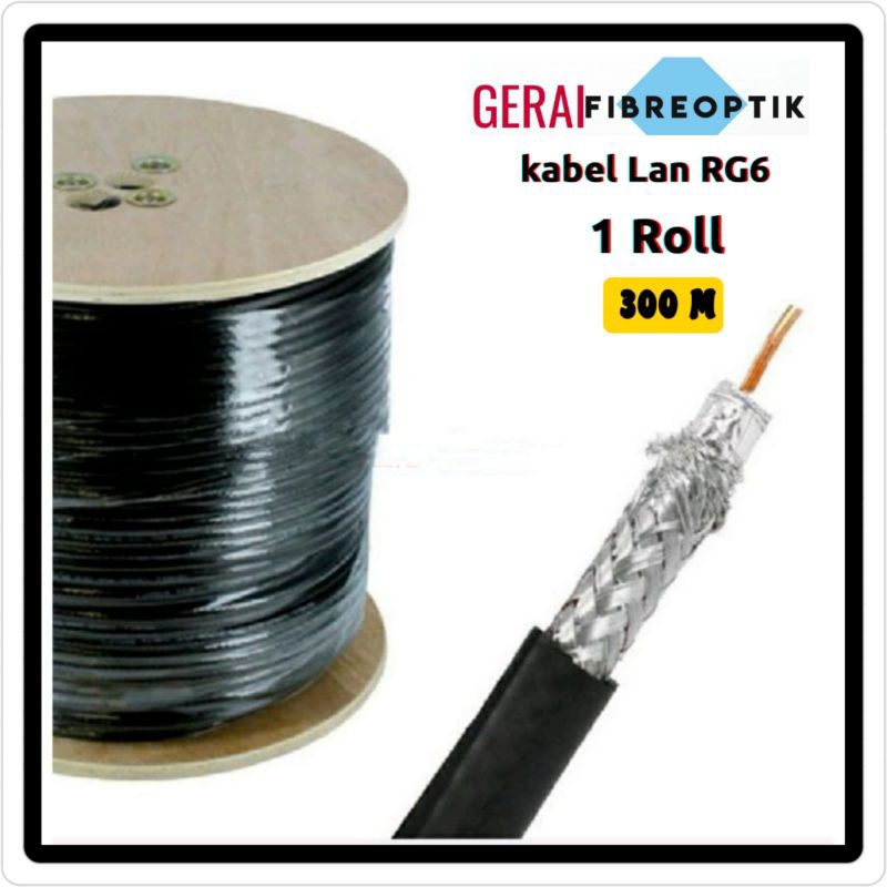 Jual Kabel Coaxial Rg6 1 Roll 300 Meter TV Antene Parabola | Shopee Indonesia