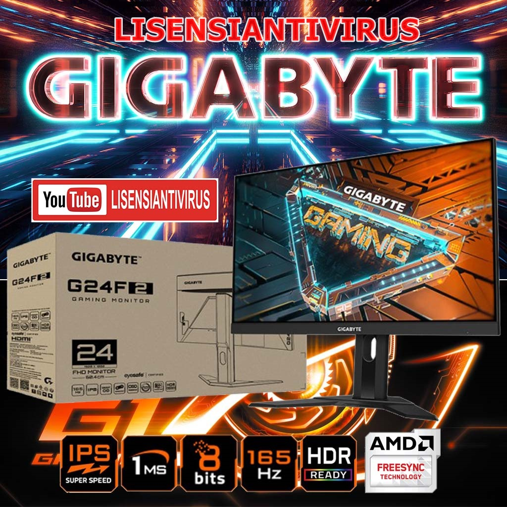 Jual Monitor Gigabyte LED IPS G24F2 165Hz 1ms IPS HDR AMD Free Sync FHD ...