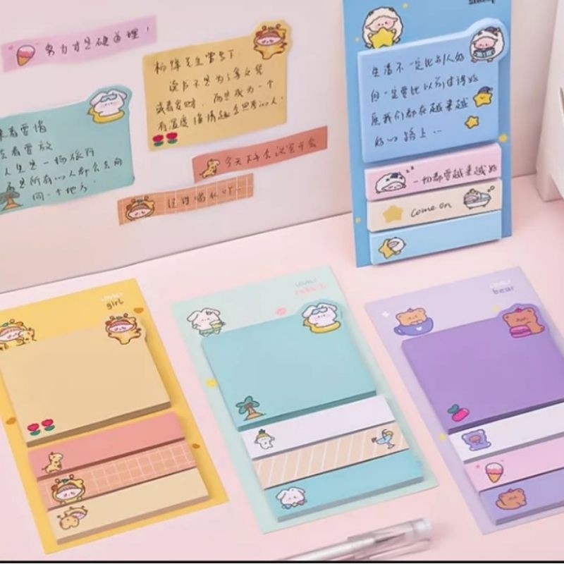Jual sticky note memo notes post it banyak varian motif lucu alat tulis ...
