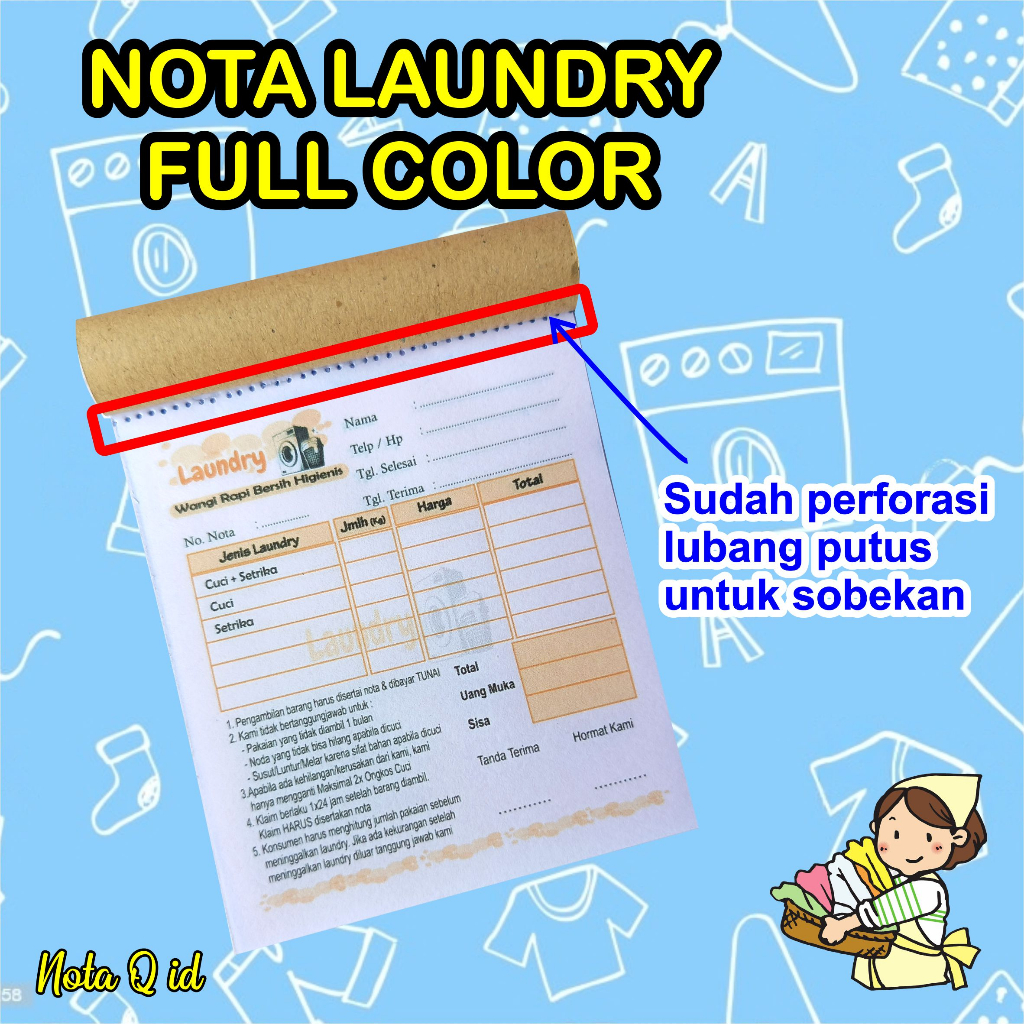 Jual Nota Laundry full color 2 ply Kecil | Shopee Indonesia