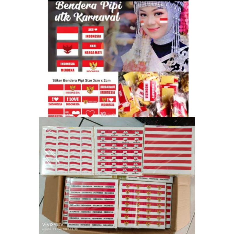 Jual READY STOK STICKER BENDERA TEMPEL MUKA STICKER KEMERDEKAAN RI 17 ...