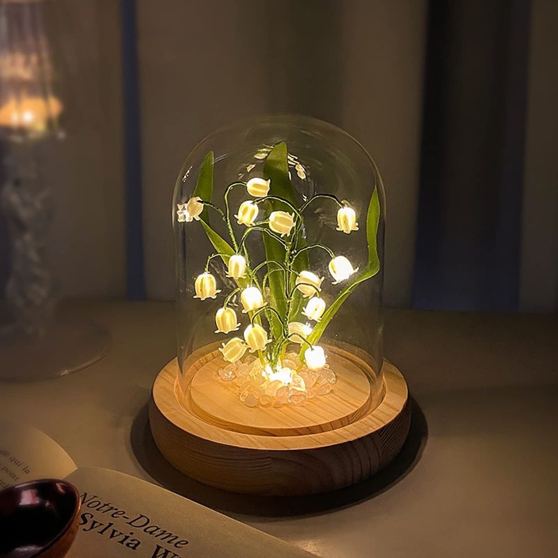 Jual DIY Handmade Glass Dome Lampu LED Bunga Tulip Dekorasi Malam ...