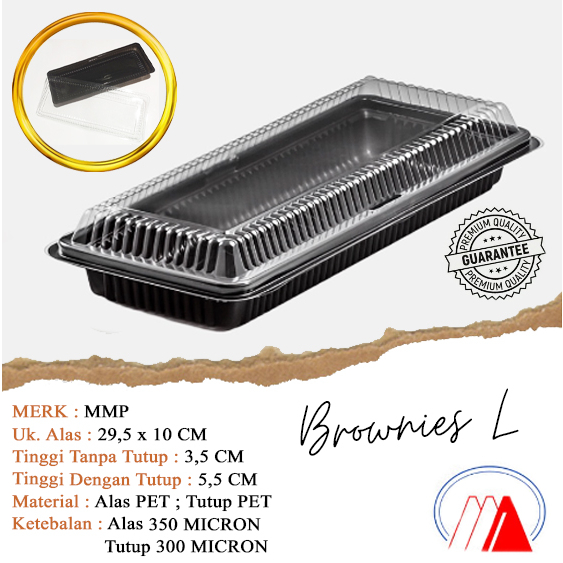 Jual [10 SET] mika brownies L large / kotak brownies besar / tray ...