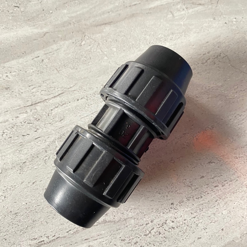 Jual Compression Coupling Fitting HDPE 20mm Shok pipa hdpe hitam 1/2 ...