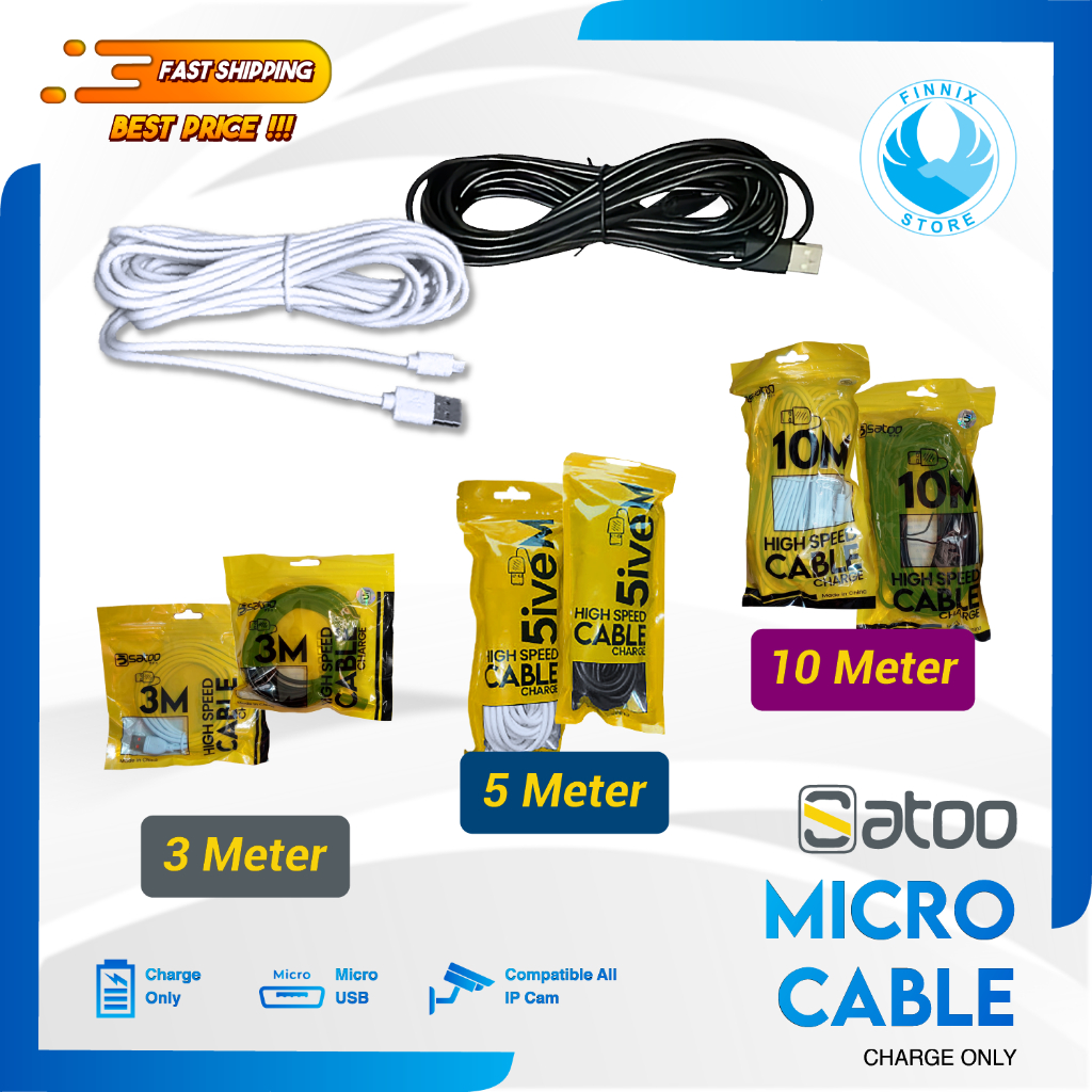 Jual Kabel Micro USB 5 Meter / Cable Power for IP Cam / Smartphone ...