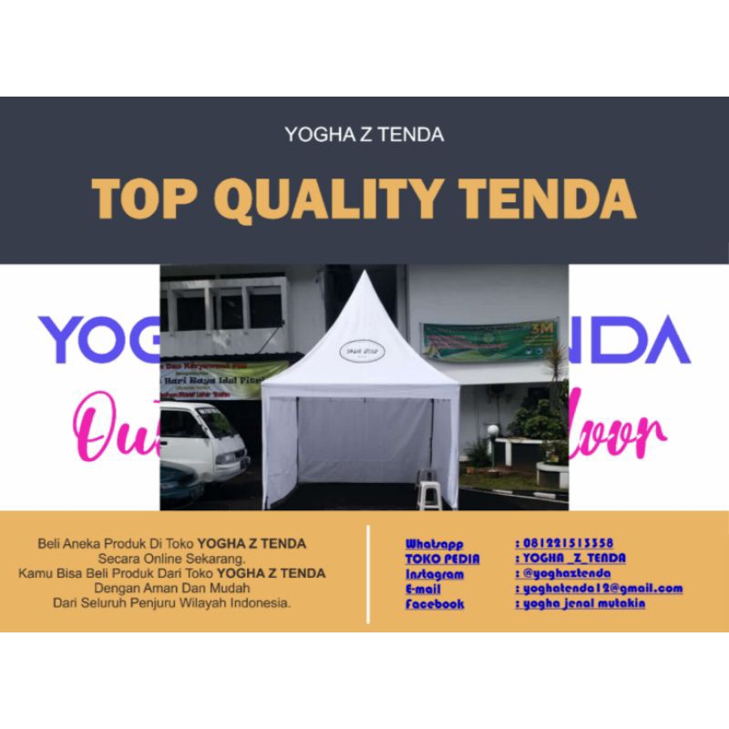 Jual TENDA SARNAFIL/KERUCUT 3X3 ( FULL DINDING ) | Shopee Indonesia