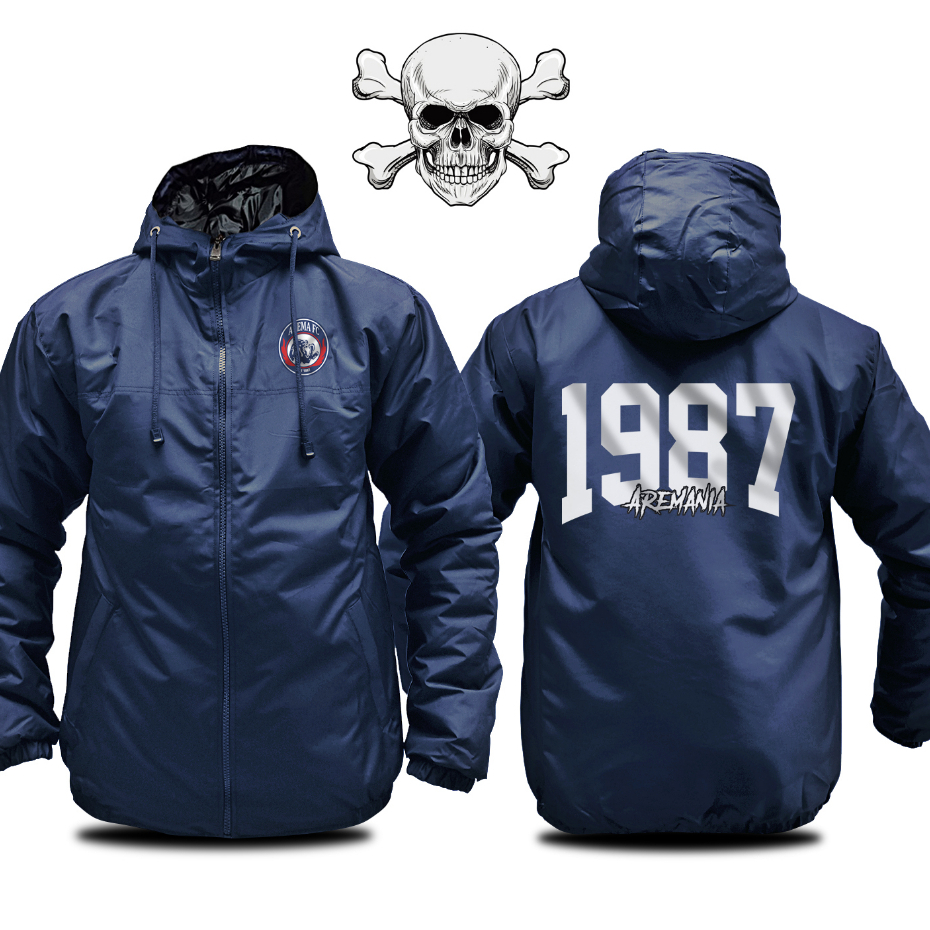 Jual Jaket Arema Malang 1987 Parasut Semi WF Jaket Pria Hooligans ...