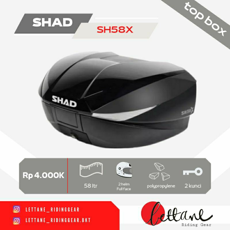 Jual Box Shad SH58X / SH58X carbon BOX MOTOR YANG BISA DI EXPAND ...