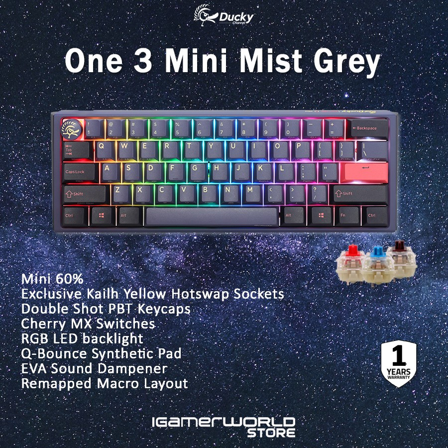 Jual Ducky ONE 3 Mini Cosmic Blue Hotswap RGB Mechanical Gaming ...