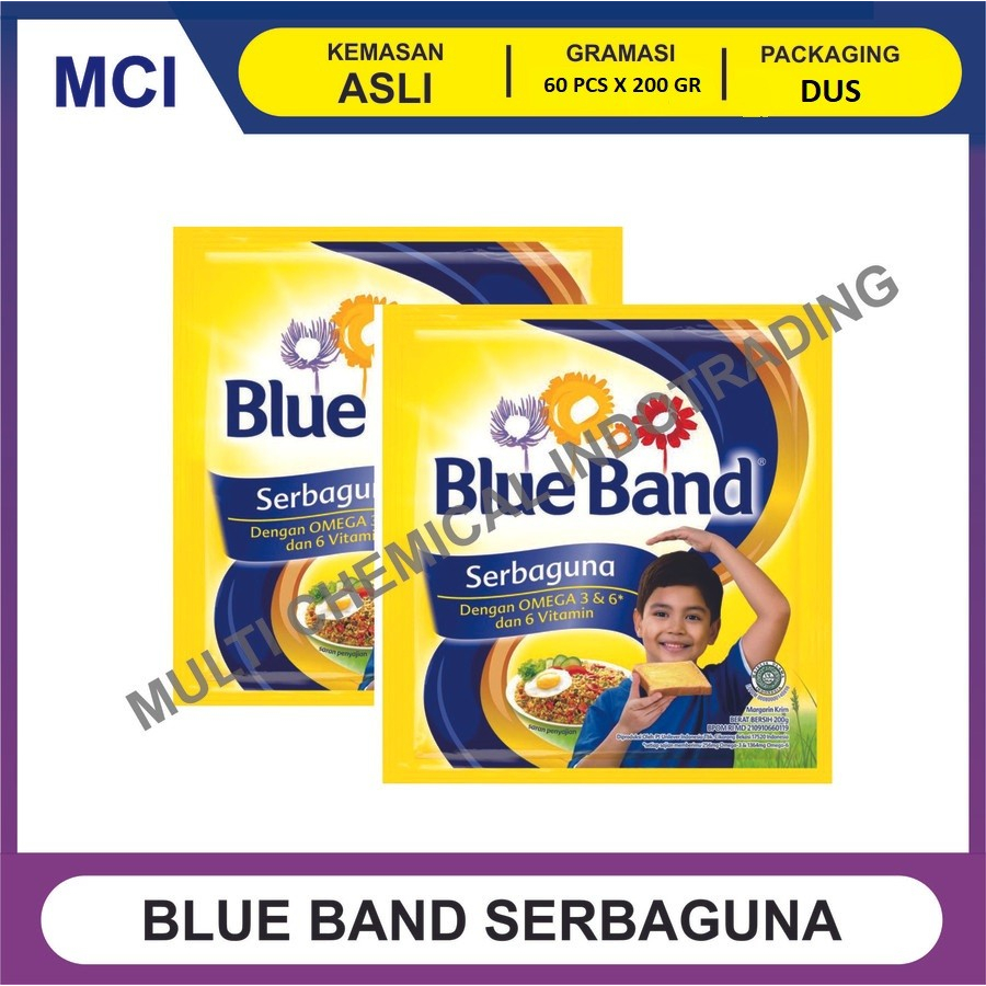 Jual BLUE BAND SERBAGUNA MARGARINE SACHET 200 GR - 1 DUS 60 PCS ...