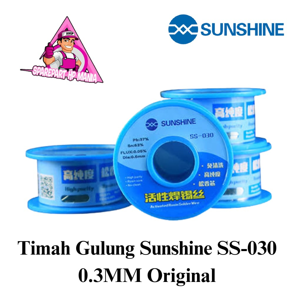 Jual TIMAH GULUNG SUNSHINE SS-030 0.3MM ORIGINAL TIMAH SOLDER | Shopee ...