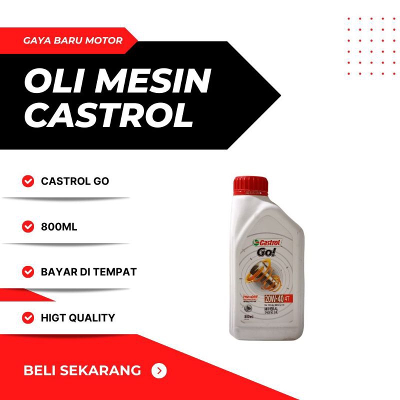 Jual OLI CASTROL GO 800 ML 0,8 20W-40 ORIGINAL | Shopee Indonesia