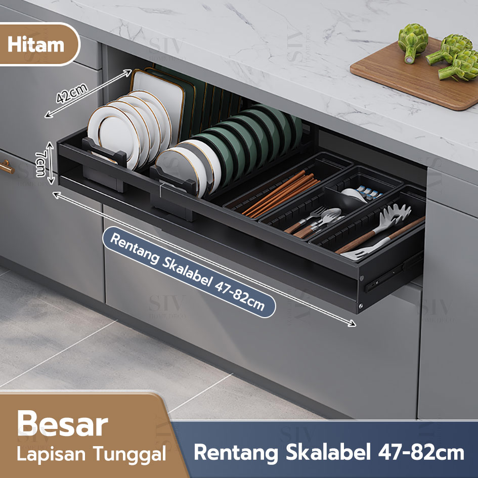 Jual SIV Rak Piring Tarik Rak Laci Piring Rak Piring Untuk Kabinet Rak ...