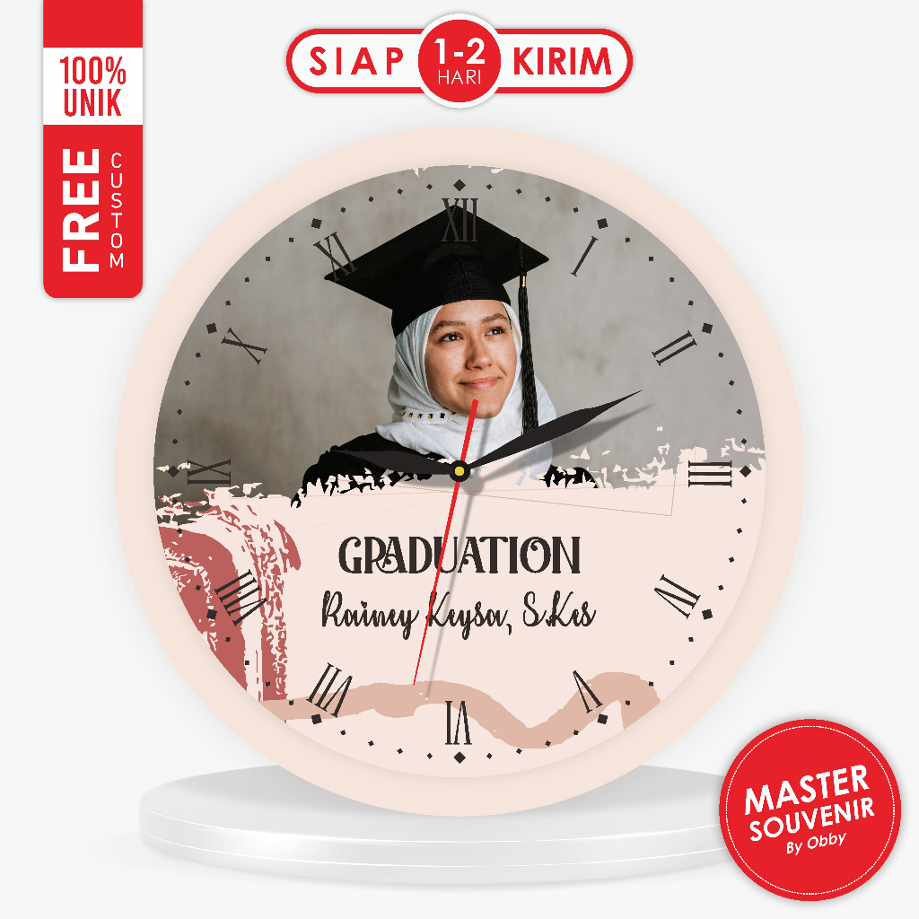 Jual Jam Custom Graduation Ukuran 10CM (Hadiah Wisuda Kado Kenaikan ...