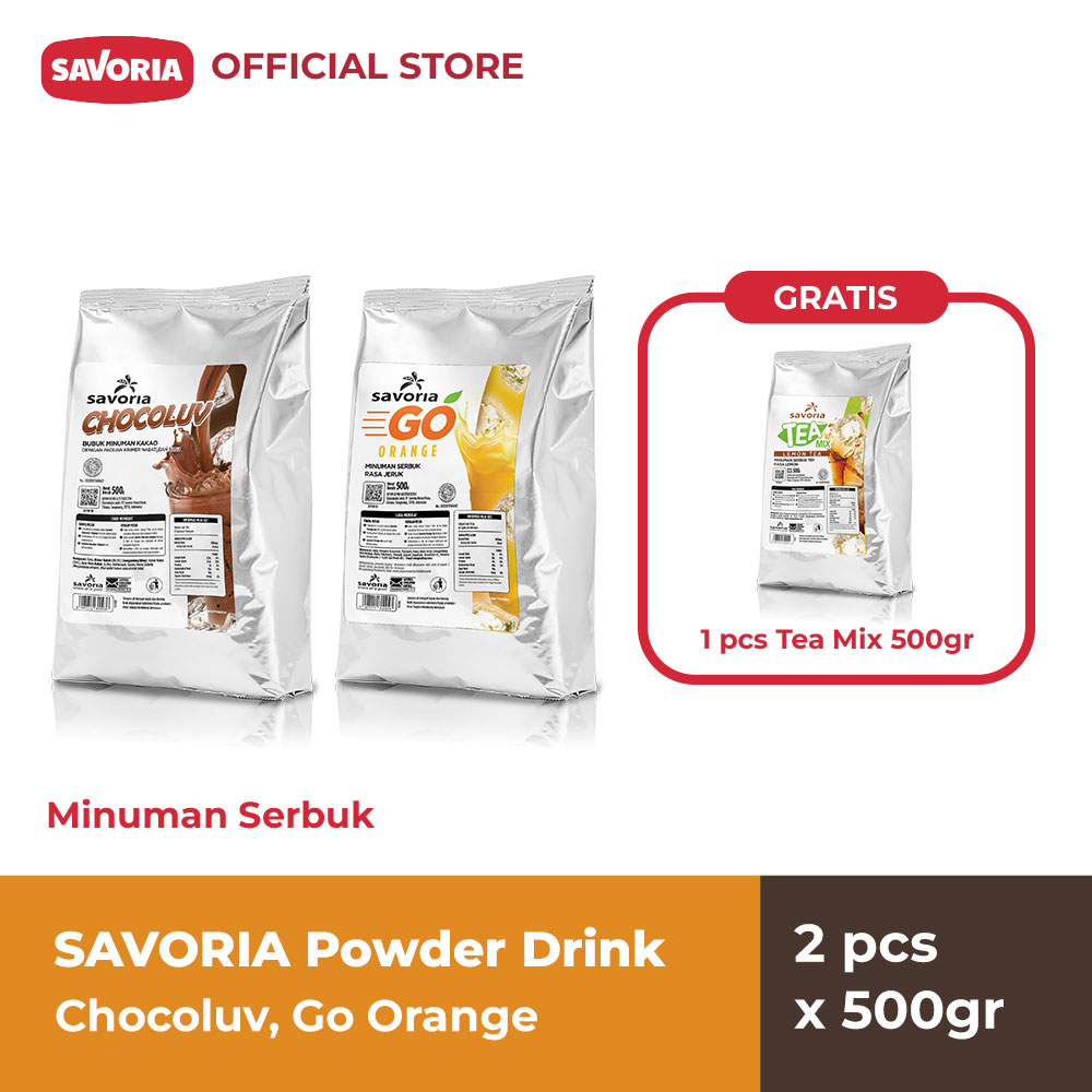 Jual SAVORIA Mix Variant Powder Drink 2 Pcs x 500g Gratis Tea Mix 500g | Shopee Indonesia