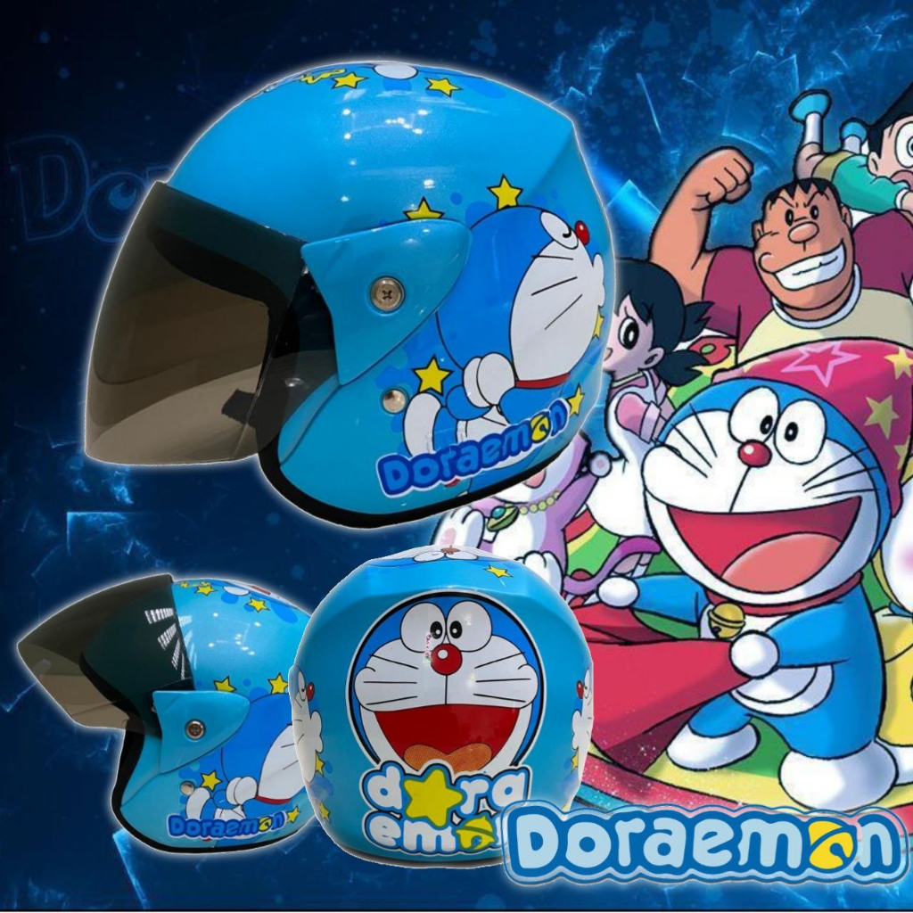 Jual Helm Anak Karakter Doraemon JM Cartoon Usia 4 Sd 9 Tahun | Shopee ...