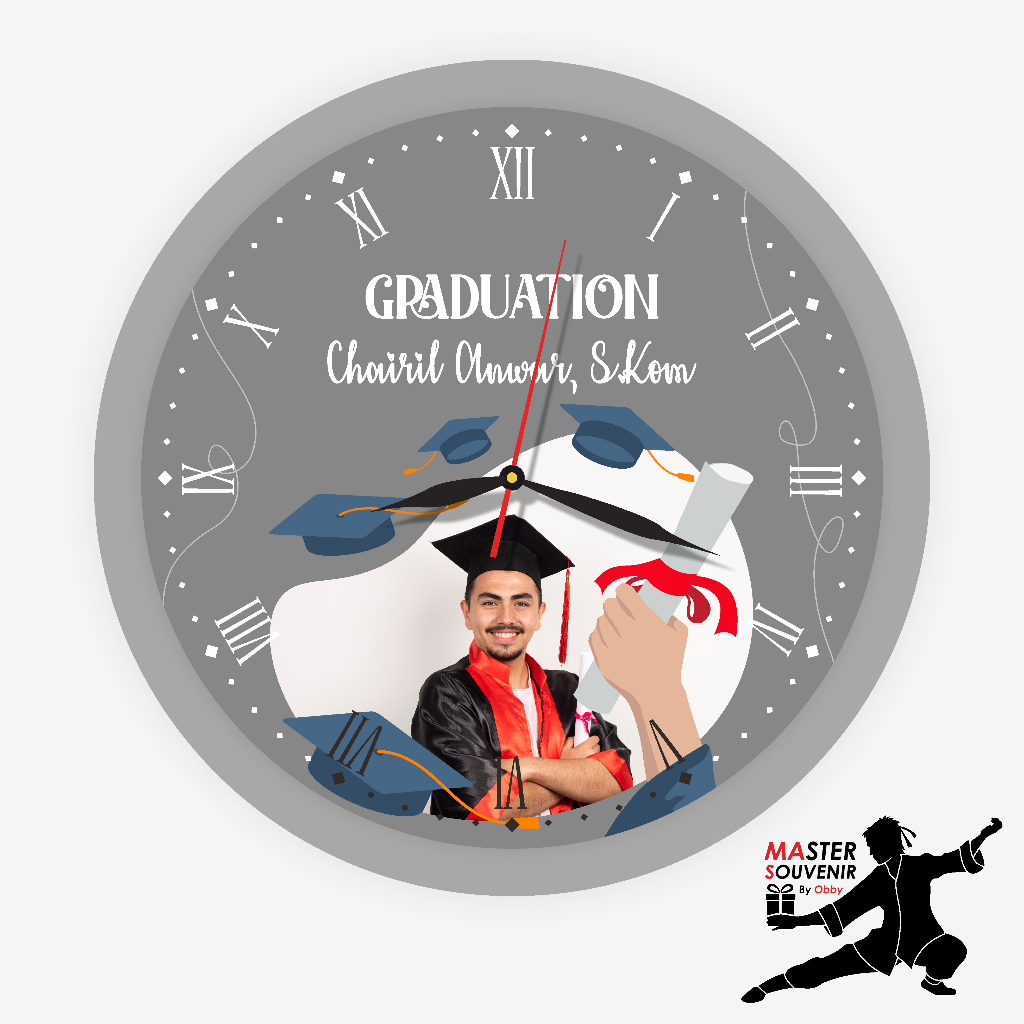 Jual Jam Custom Graduation Ukuran 10CM (Hadiah Wisuda Kado Kenaikan ...