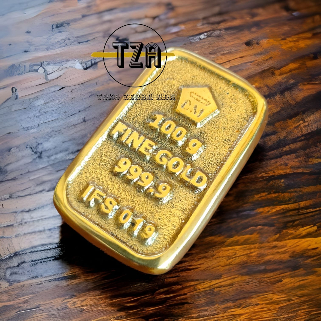 Jual Miniatur Emas Batangan 100 gr Kuningan Diecast Fine Gold 999.9 ...