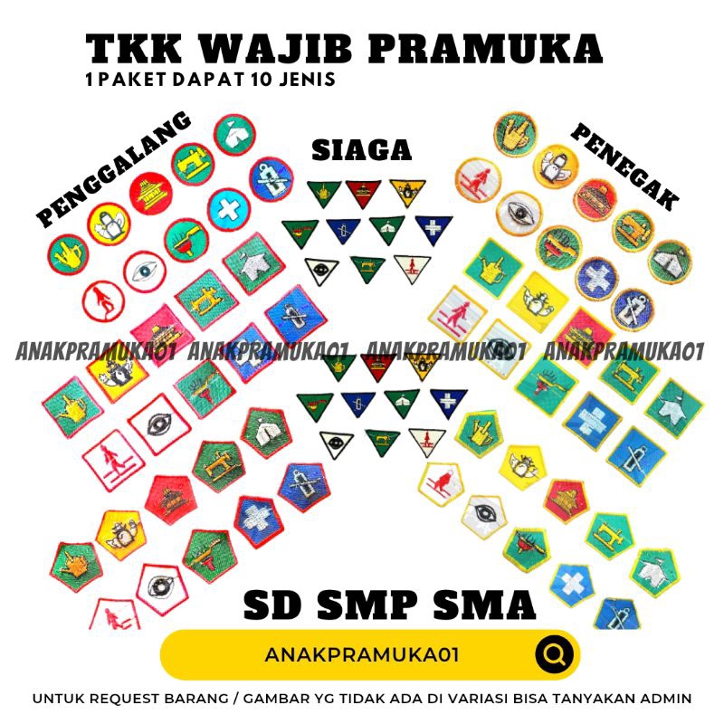 Jual Tkk wajib Pramuka siaga penggalang penegak 1 paket 10 pcs | Shopee Indonesia